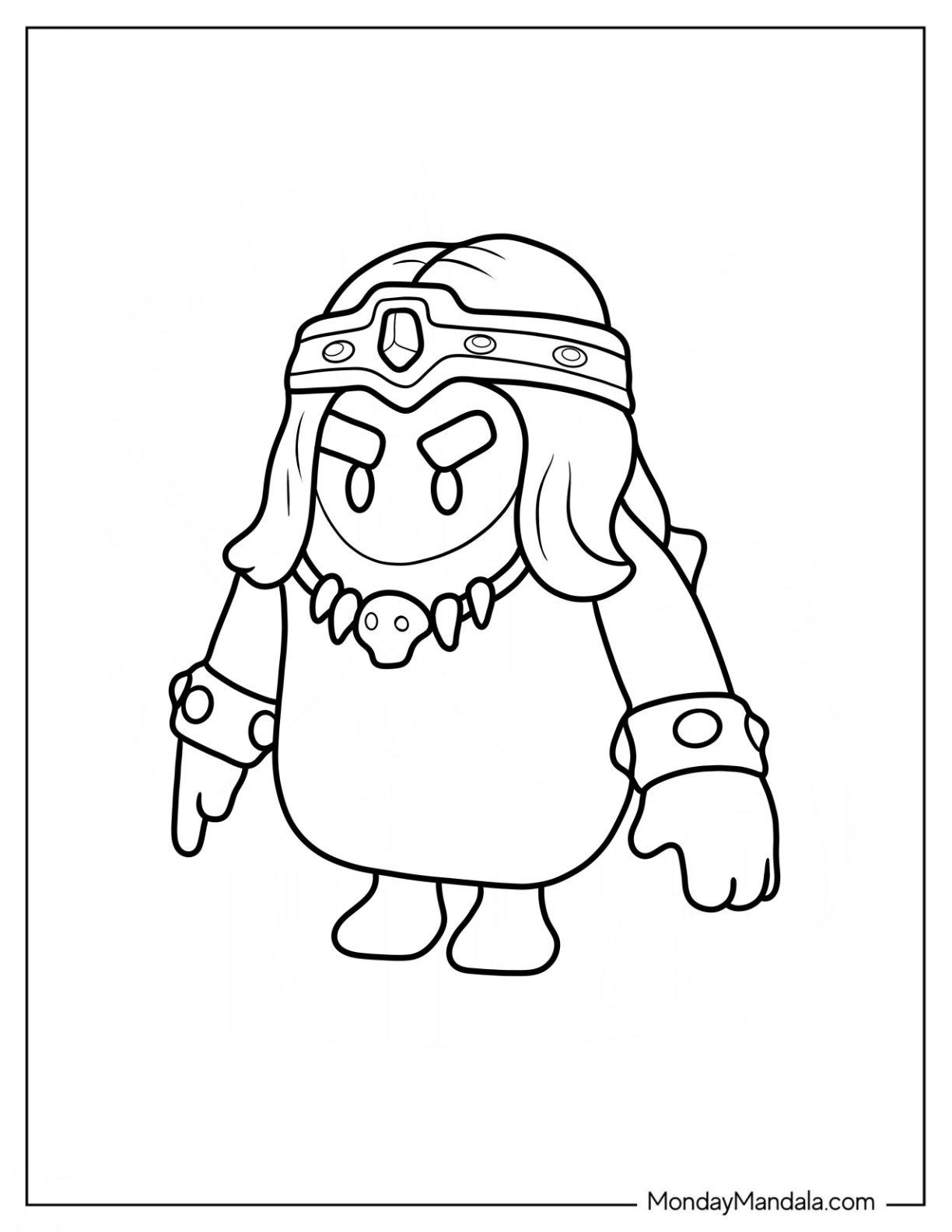 Fall Guys Coloring Page Of Upper Burly Barbarian - Free Coloring Page ...