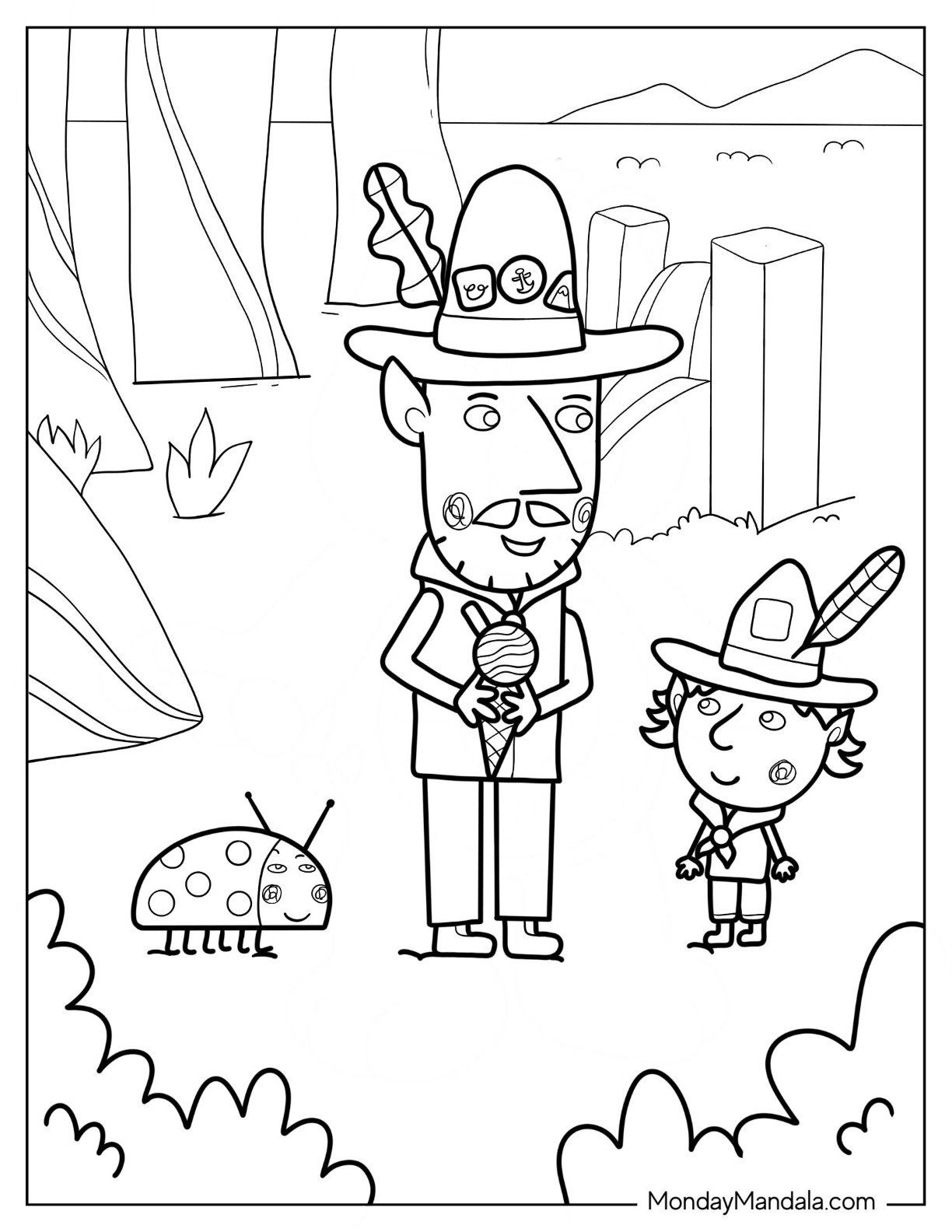 Ben And Holly Coloring Page Of Mister Elf With Barnaby Elf And Gaston ...