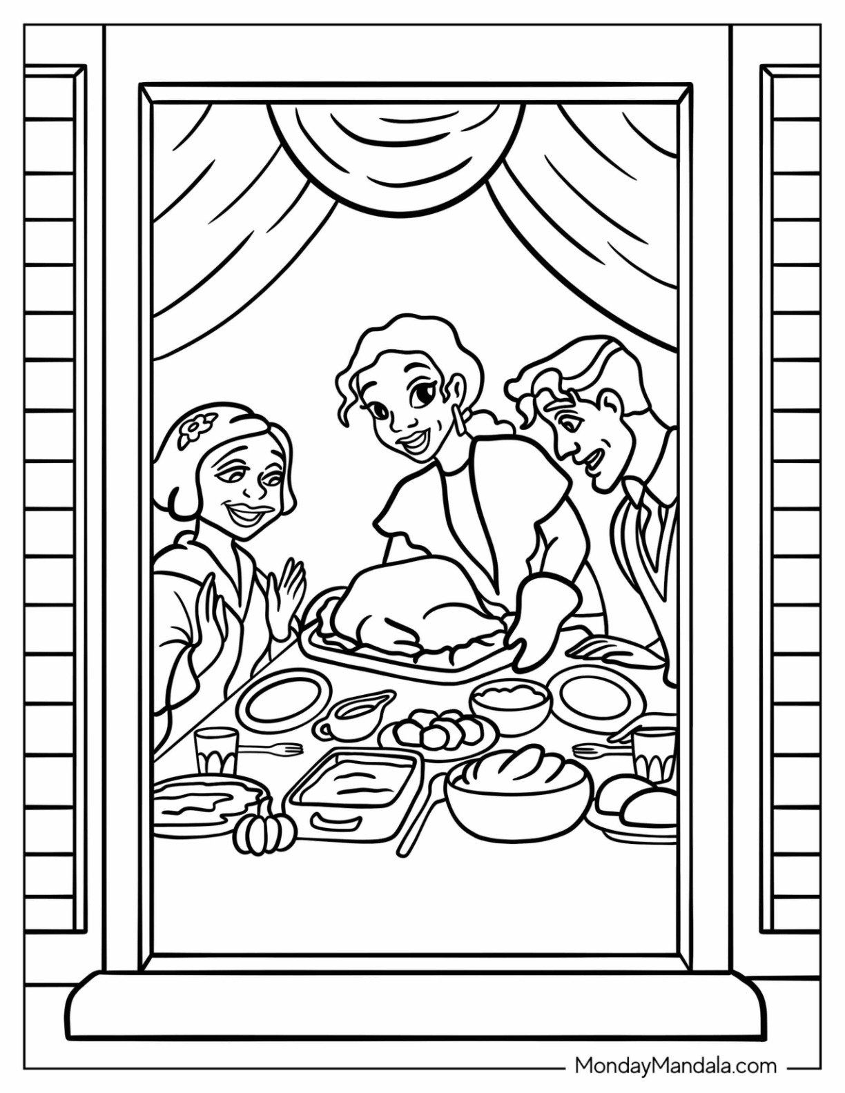 Princess Tiana, Prince Naveem, And Eudora Eating Thanksgiving Dinner ...