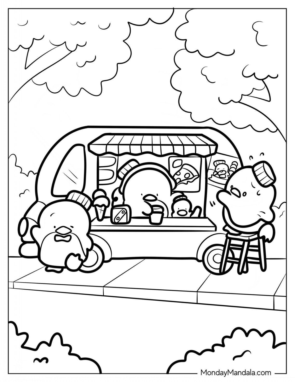 Tuxedo Sam Coloring Page Of Opening Up A Shop With Pam And Tam - Free ...