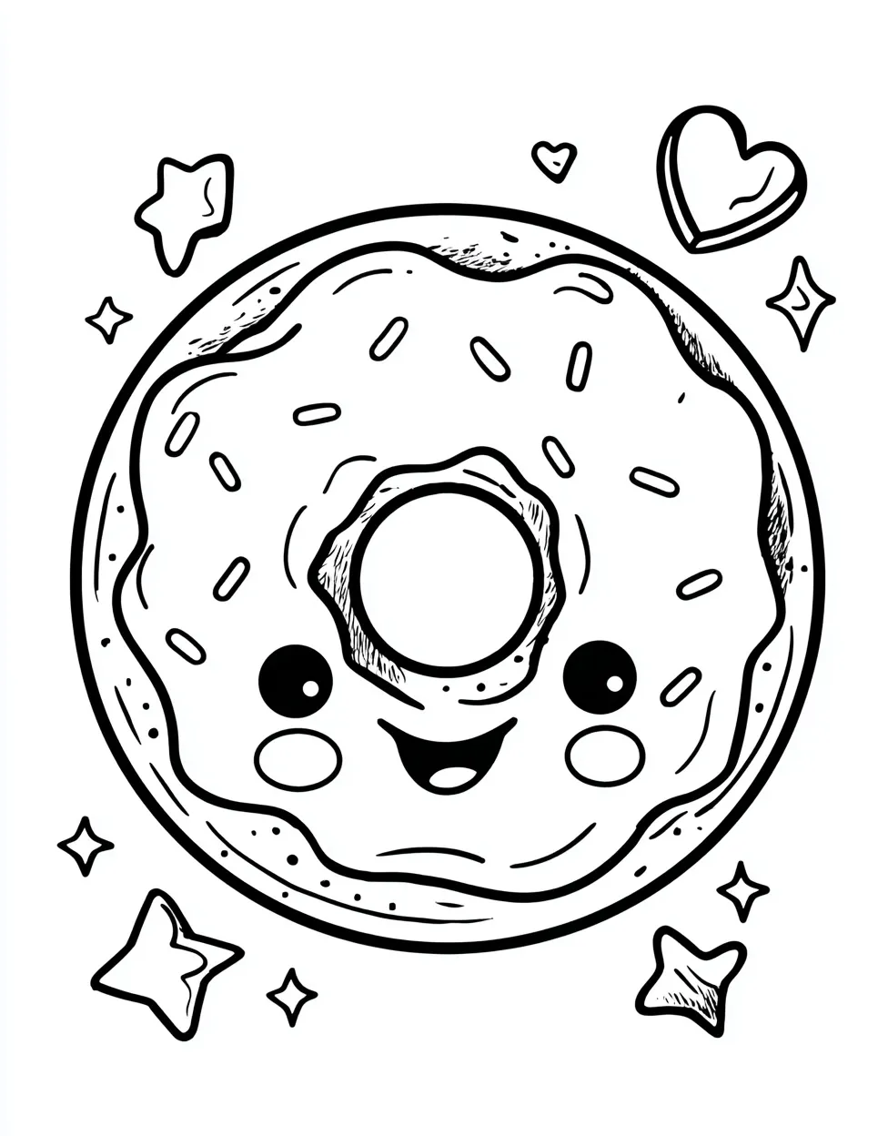 Fun and Easy Donut Coloring Page for Kids - Free Coloring Page Download ...