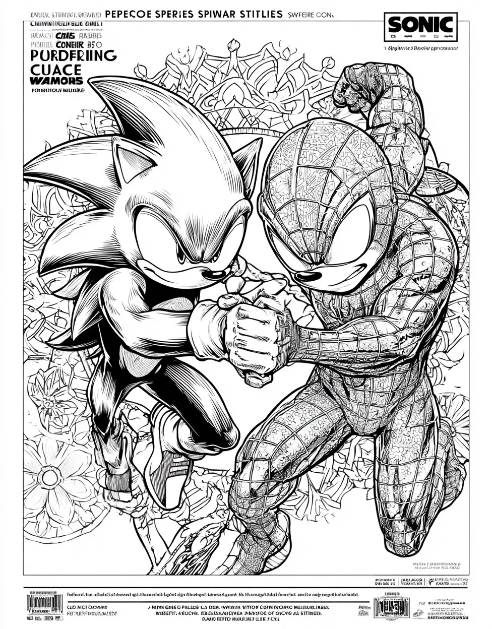 Intricate Spiderman and Sonic Coloring Pages for Adults - Free Coloring ...