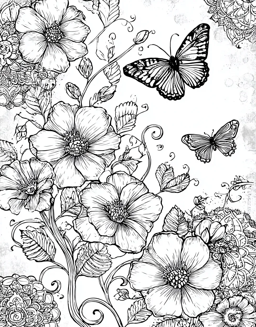 Intricate Spring Garden Coloring Pages for Adults - Free Coloring Page ...