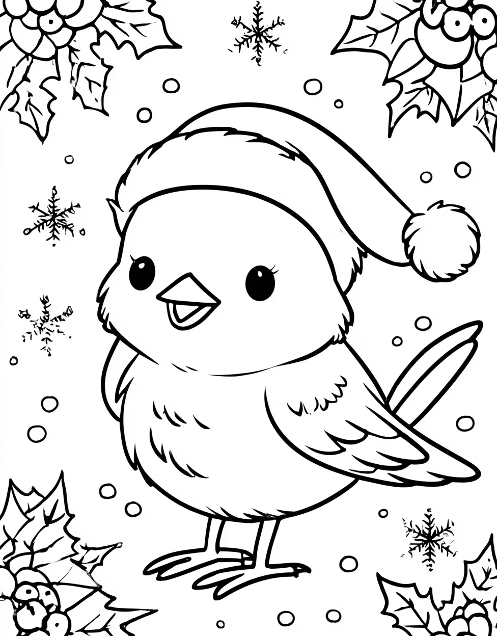 Fun Christmas Bird Coloring Pages for Kids - Free Coloring Page ...