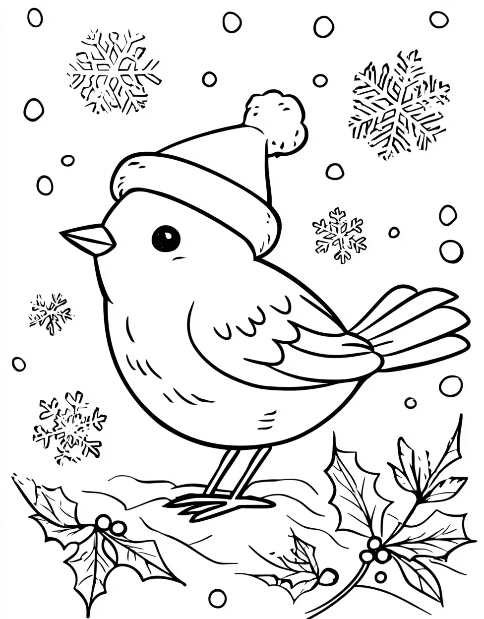 Easy and Fun Christmas Bird Coloring Pages for Kids - Free Coloring ...