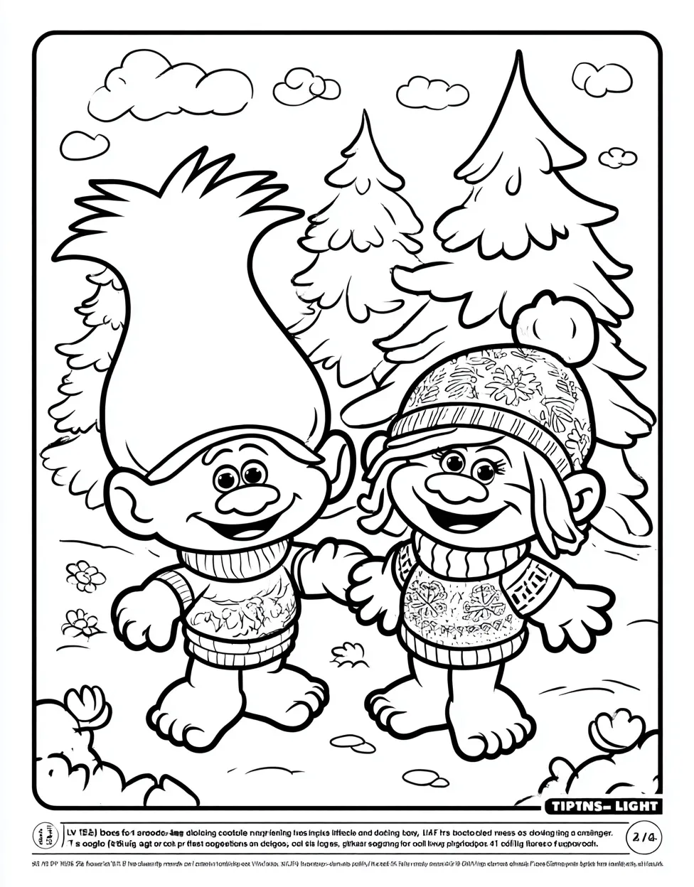 Cheerful Trolls Brozone Coloring Page for Kids - Free Coloring Page ...