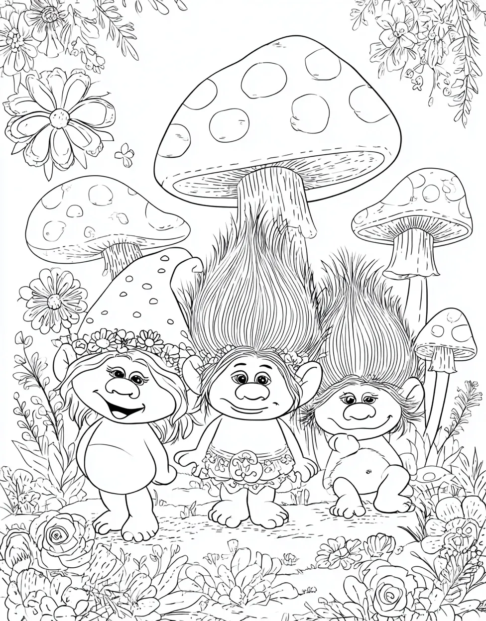 Intricate Trolls Brozone Coloring Pages for Adults - Free Coloring Page ...