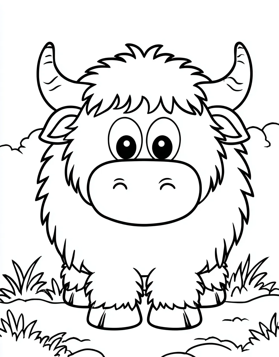 Free Printable Highland Cow Coloring Pages for Toddlers - Free Coloring ...