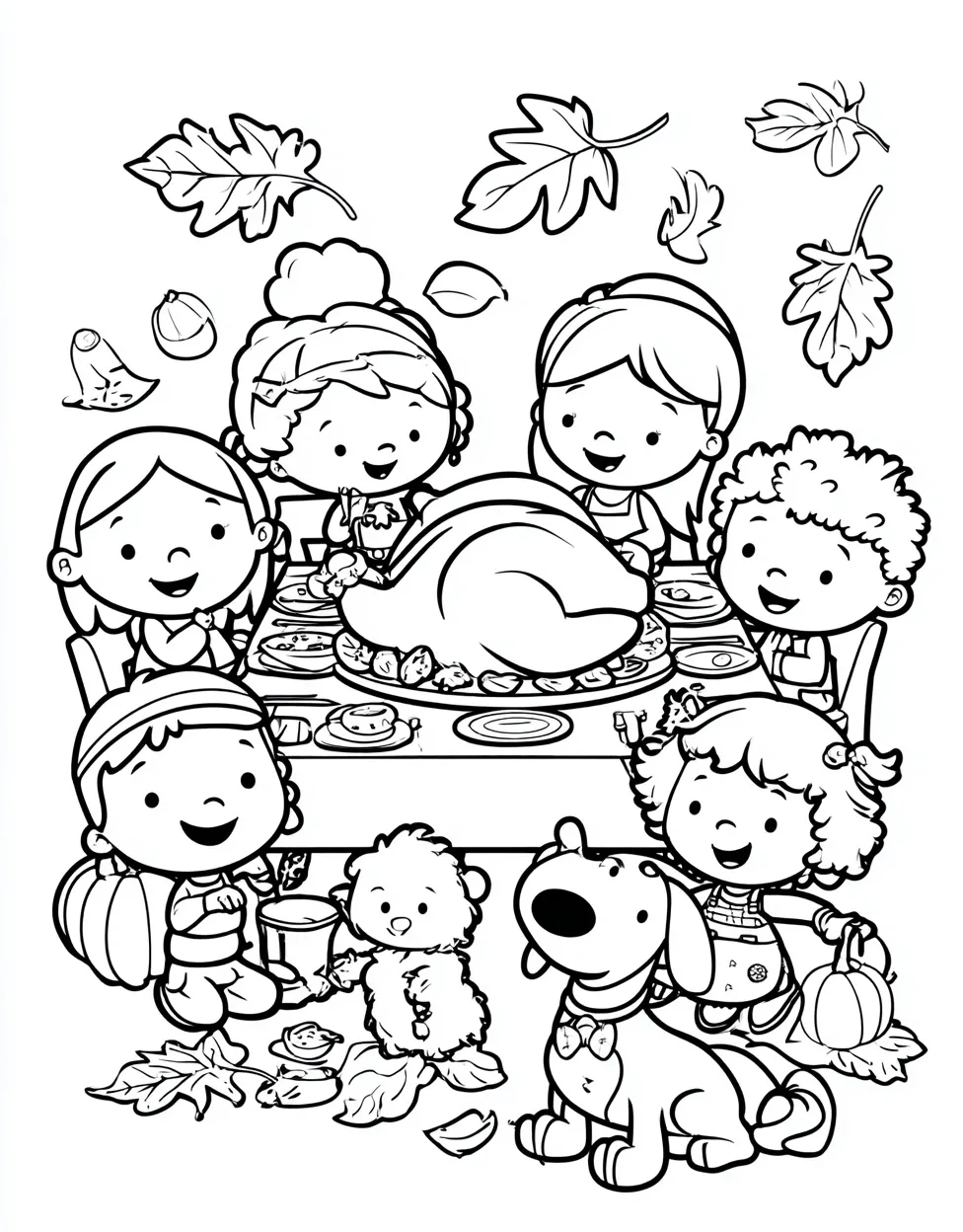 Cheerful Cocomelon Thanksgiving Coloring Pages for Kids - Free Coloring ...