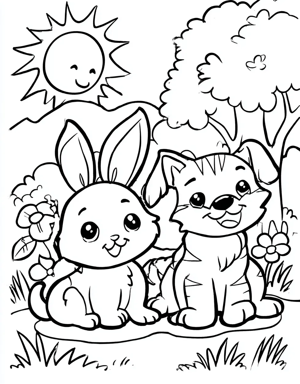 Adorable Chibi Animal Coloring Pages for Kids - Free Coloring Page ...