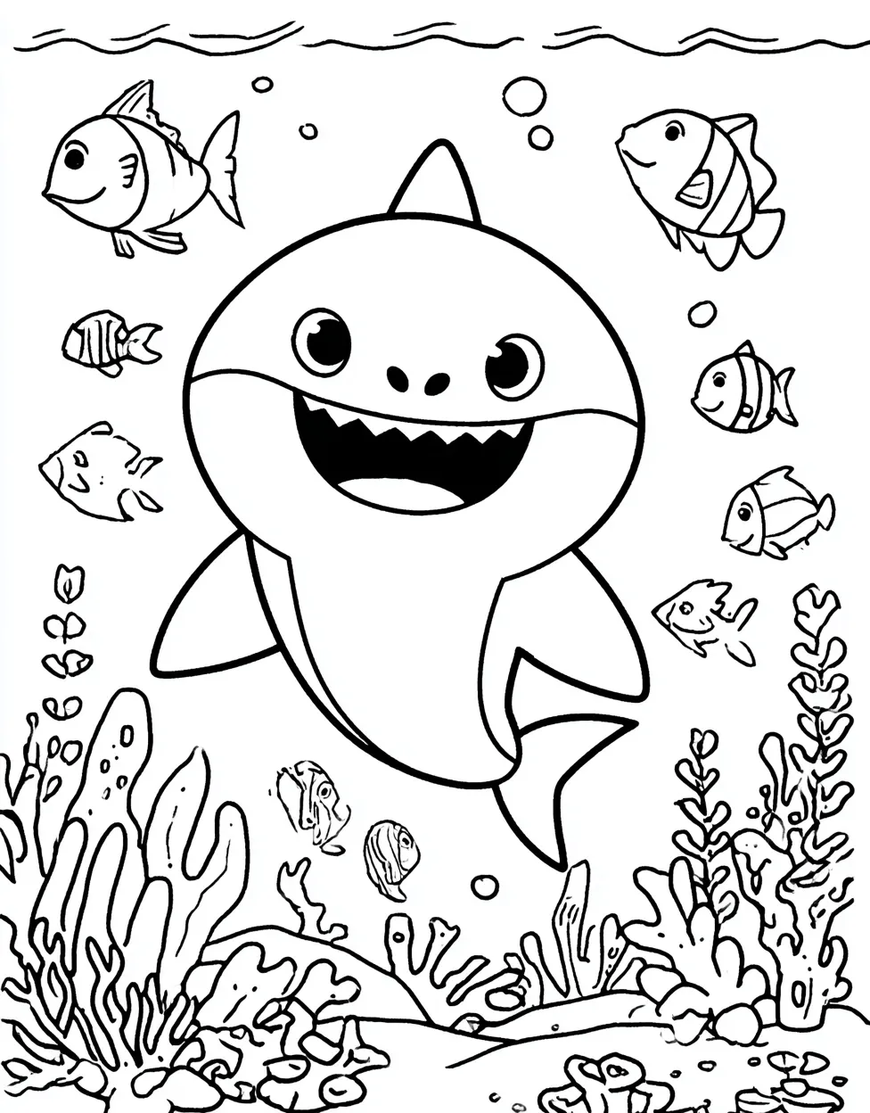 Explore the Ocean with Baby Shark Coloring Pages - Free Coloring Page ...