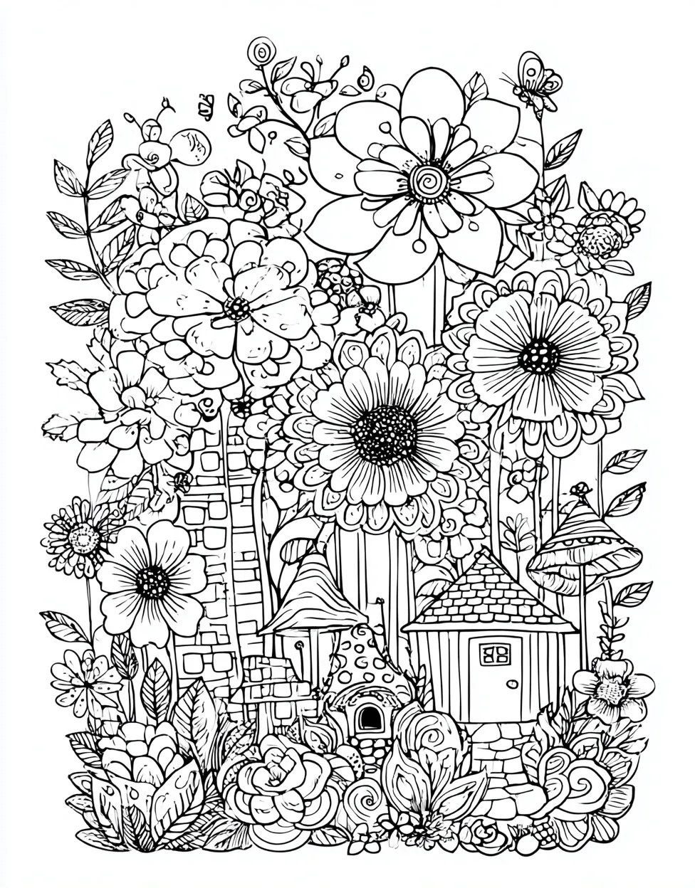 Complex Fairy Garden Coloring Pages - Free to Print - Free Coloring ...