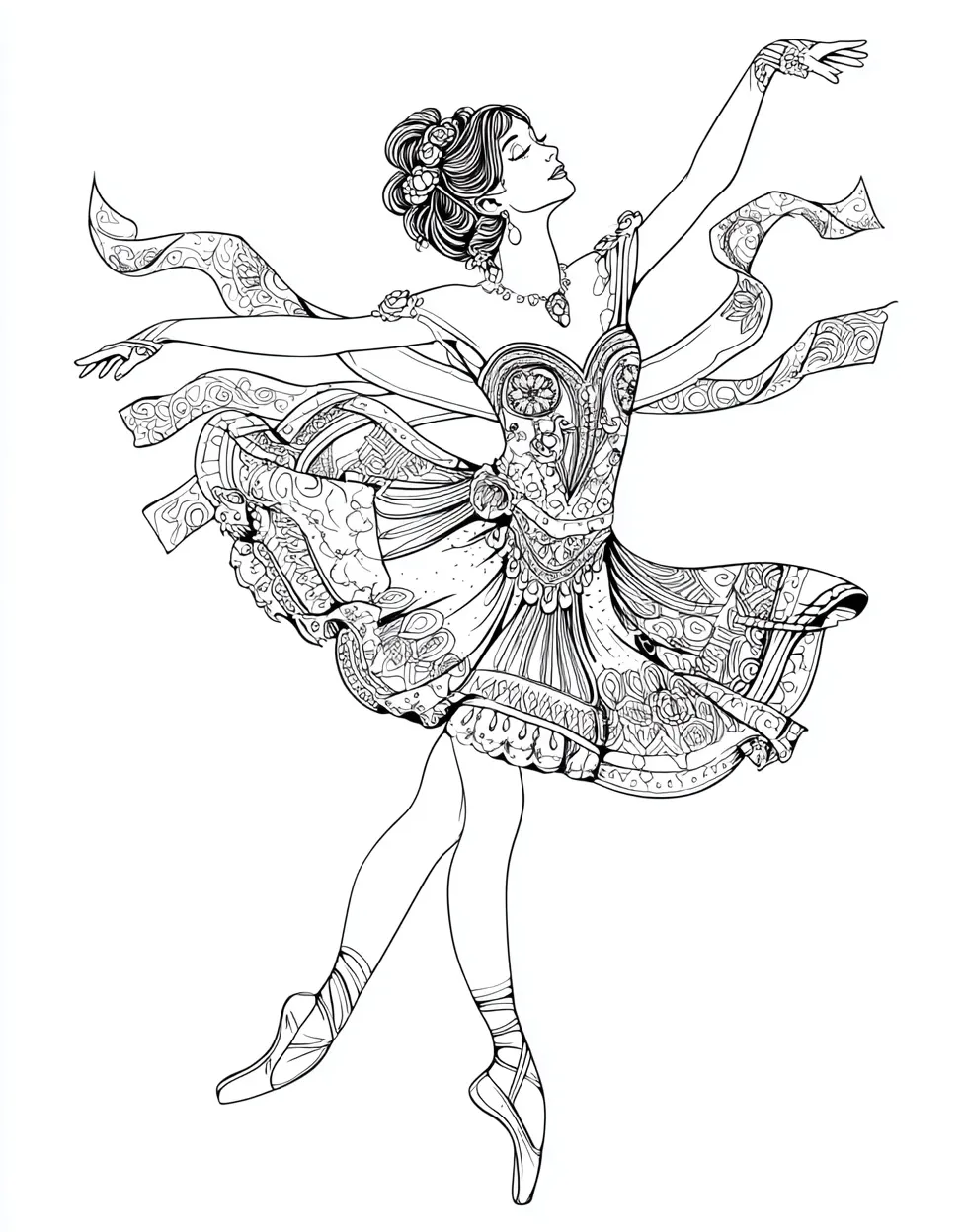 Intricate Nutcracker Ballerina Coloring Page for Relaxation - Free ...