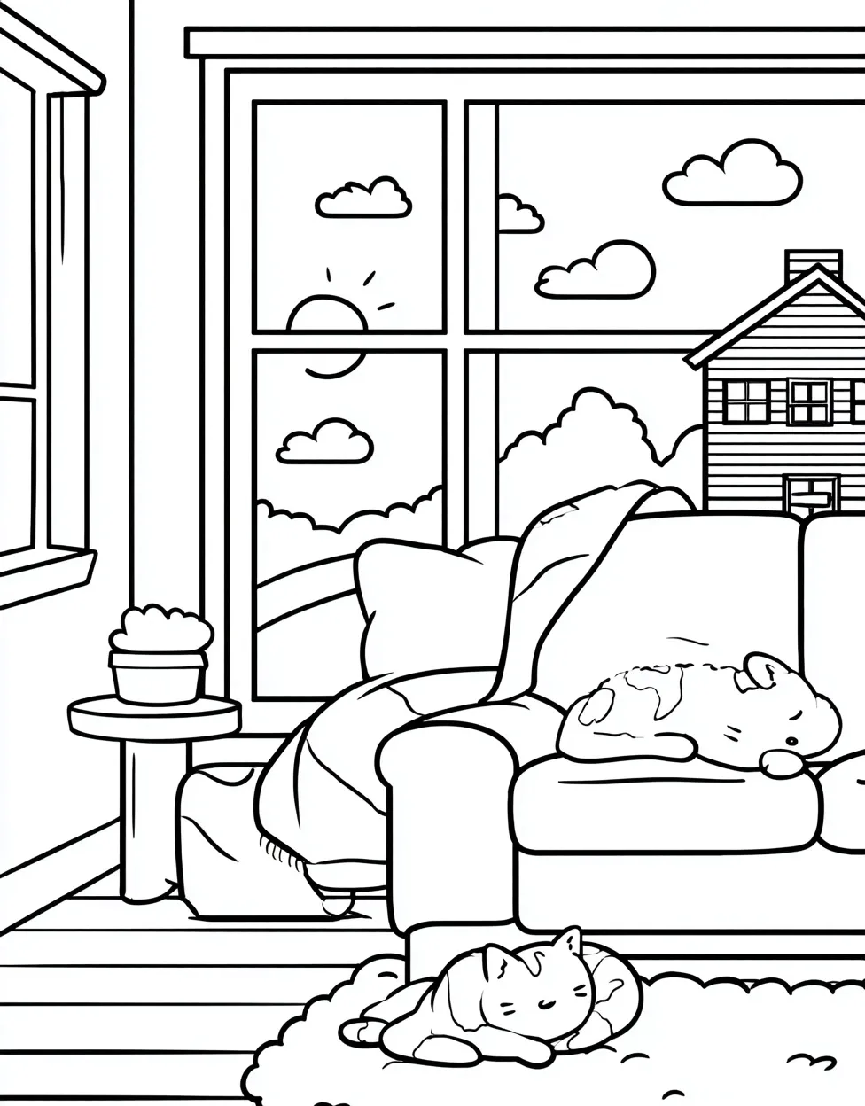 Charming Comfy Days Cozy Coloring Pages for Kids - Free Coloring Page ...