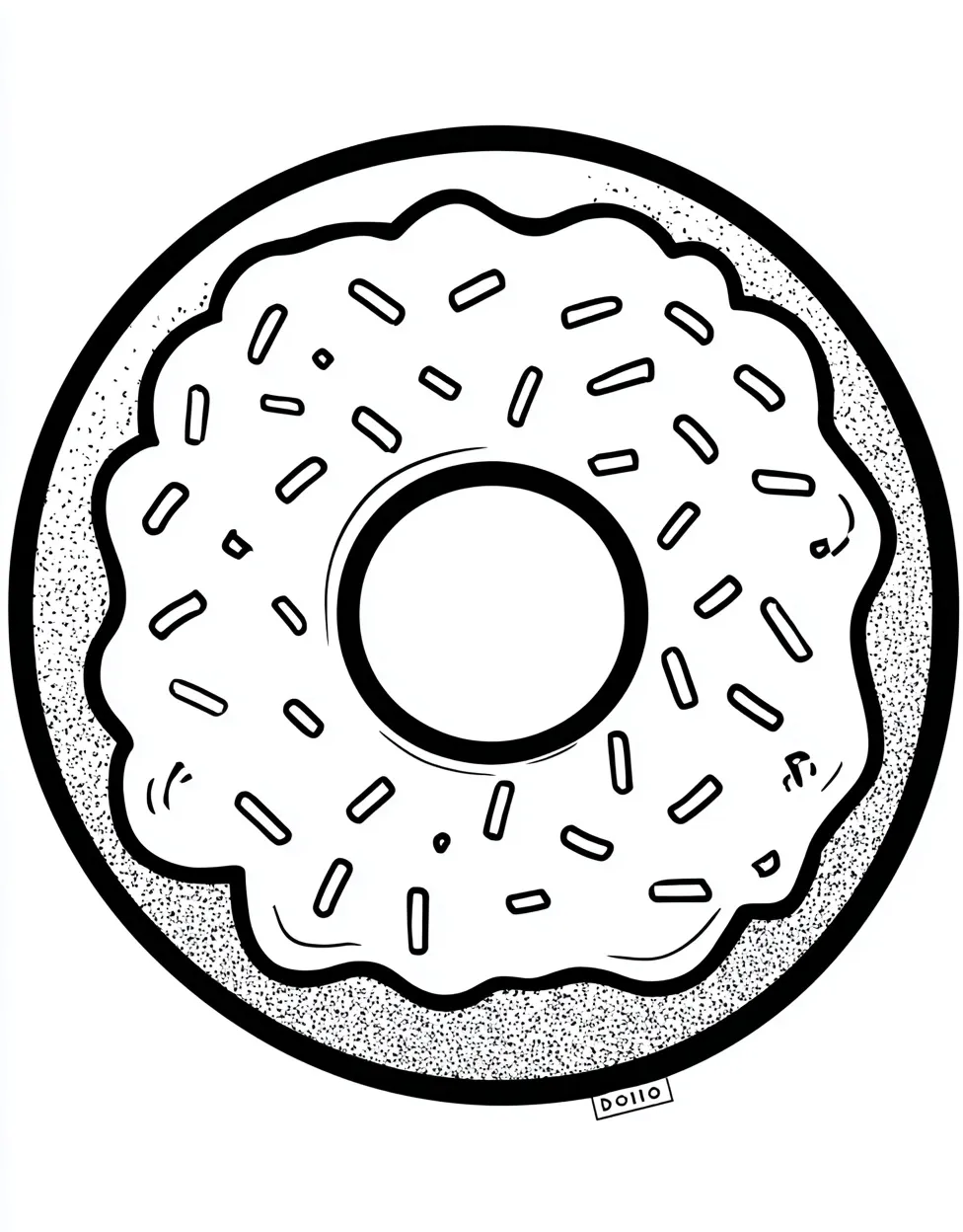 Fun Sprinkle Donut Coloring Page for Toddlers - Free Coloring Page ...