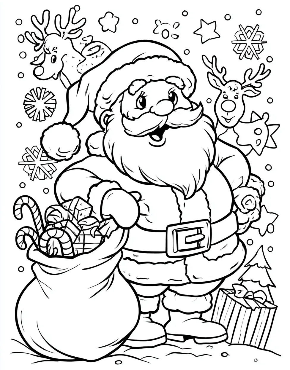 Fun Santa Claus Coloring Page for Kids - Free Printable - Free Coloring ...