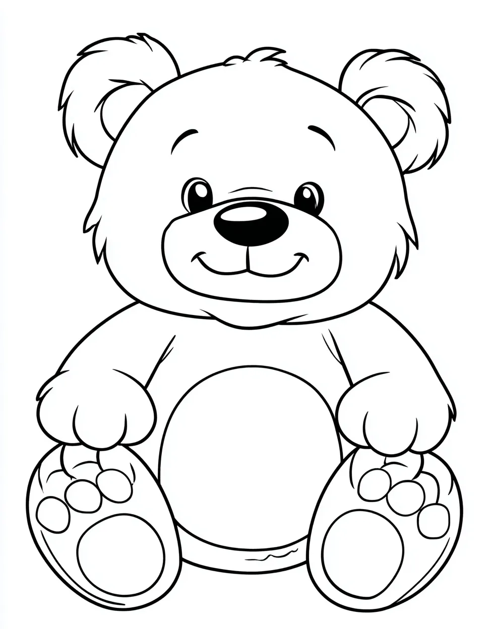 Adorable Stuffed Animal Teddy Bear Coloring Page - Free Coloring Page ...