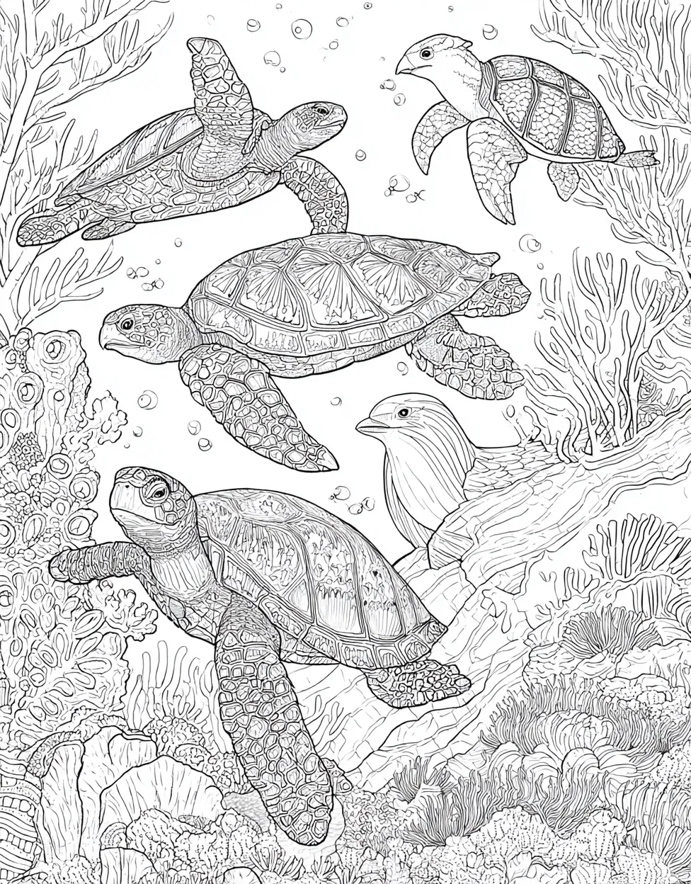 Complex Coloring Pages of Galapagos Islands Animals - Free Coloring ...