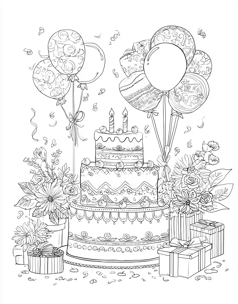Delightful Birthday Coloring Pages for Mindful Adults - Free Coloring ...