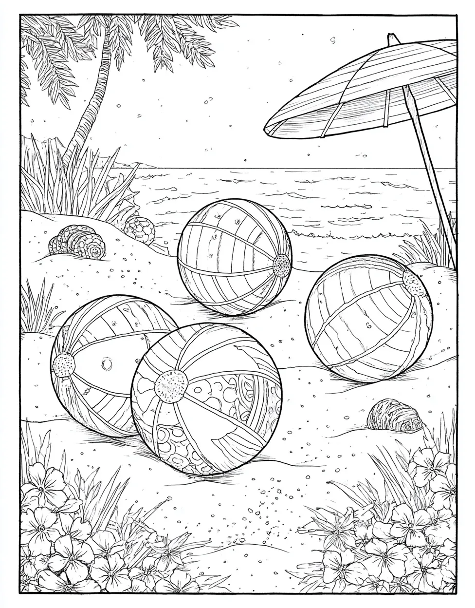 Kipper Beach Ball Coloring Pages for Adults - Fun & Relaxing - Free ...