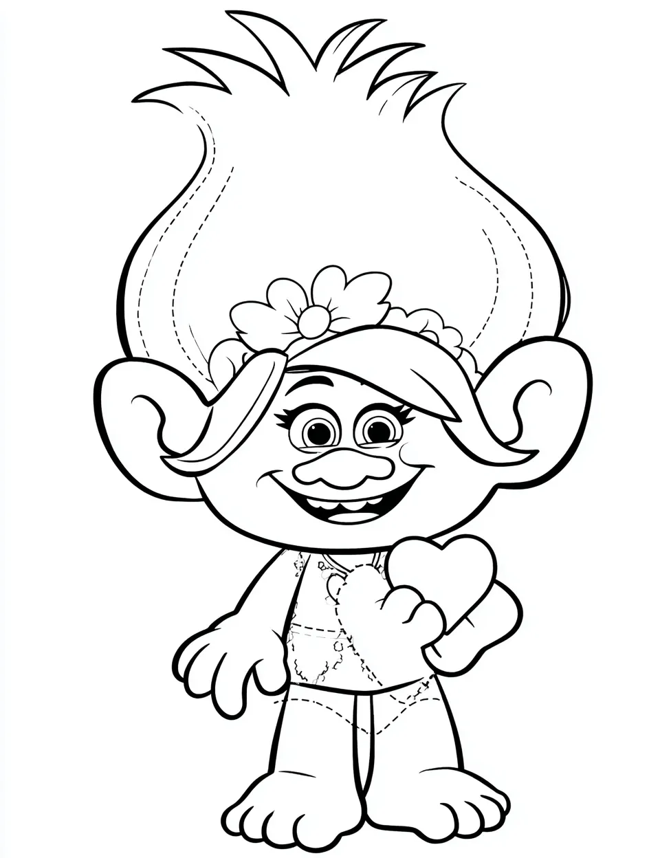 Trolls Valentines Coloring Pages