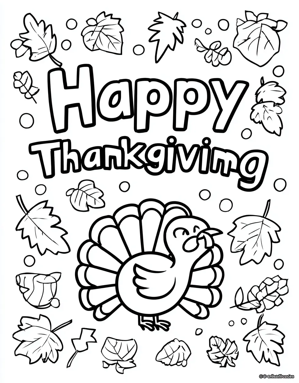 Happy Thanksgiving Sign Coloring Page for Toddlers - Free Coloring Page ...