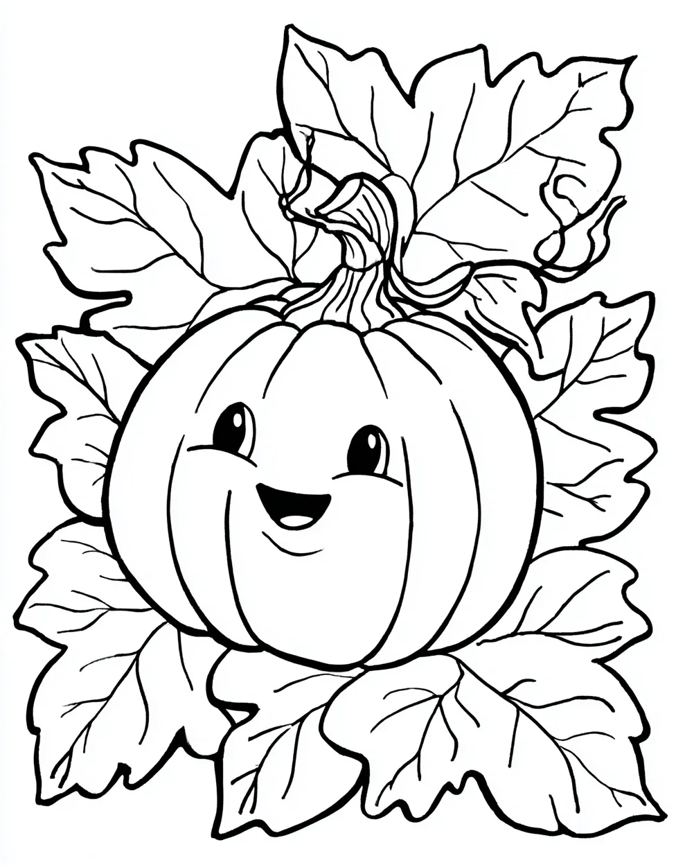 Fun Happy Thanksgiving Pumpkin Coloring Page for Toddlers - Free ...