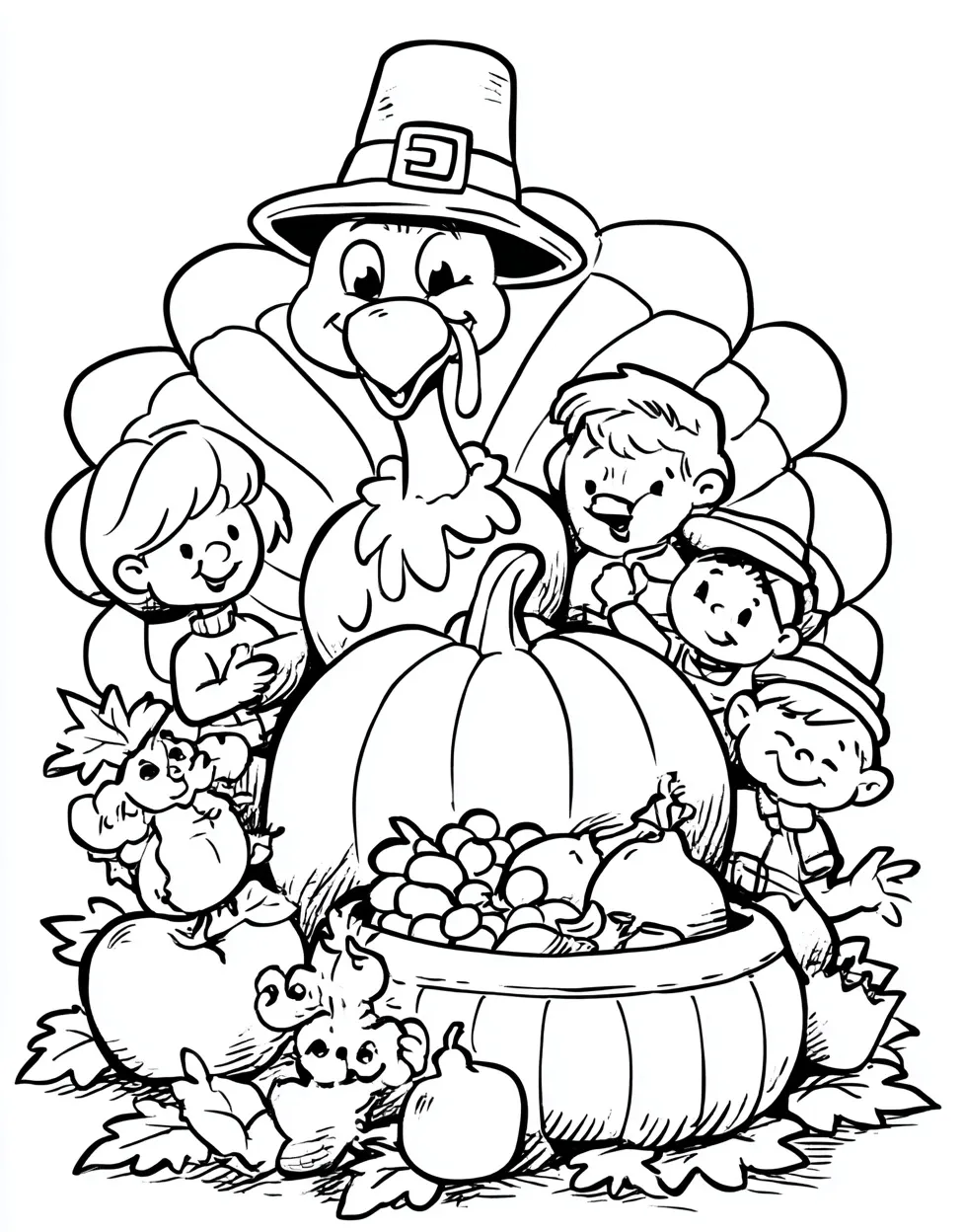 Funny Thanksgiving Coloring Pages for Kids - Free Coloring Page ...