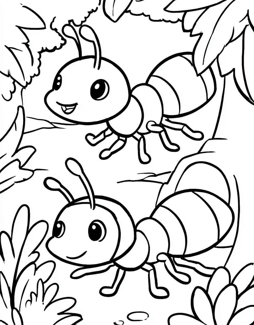 Cute Ant Farm Printable Coloring Pages for Toddlers - Free Coloring ...