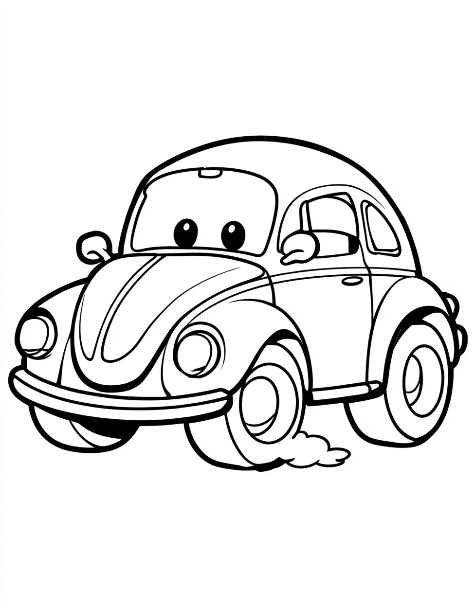 Easy VW Bug Coloring Page for Toddlers - Free Coloring Page Download ...