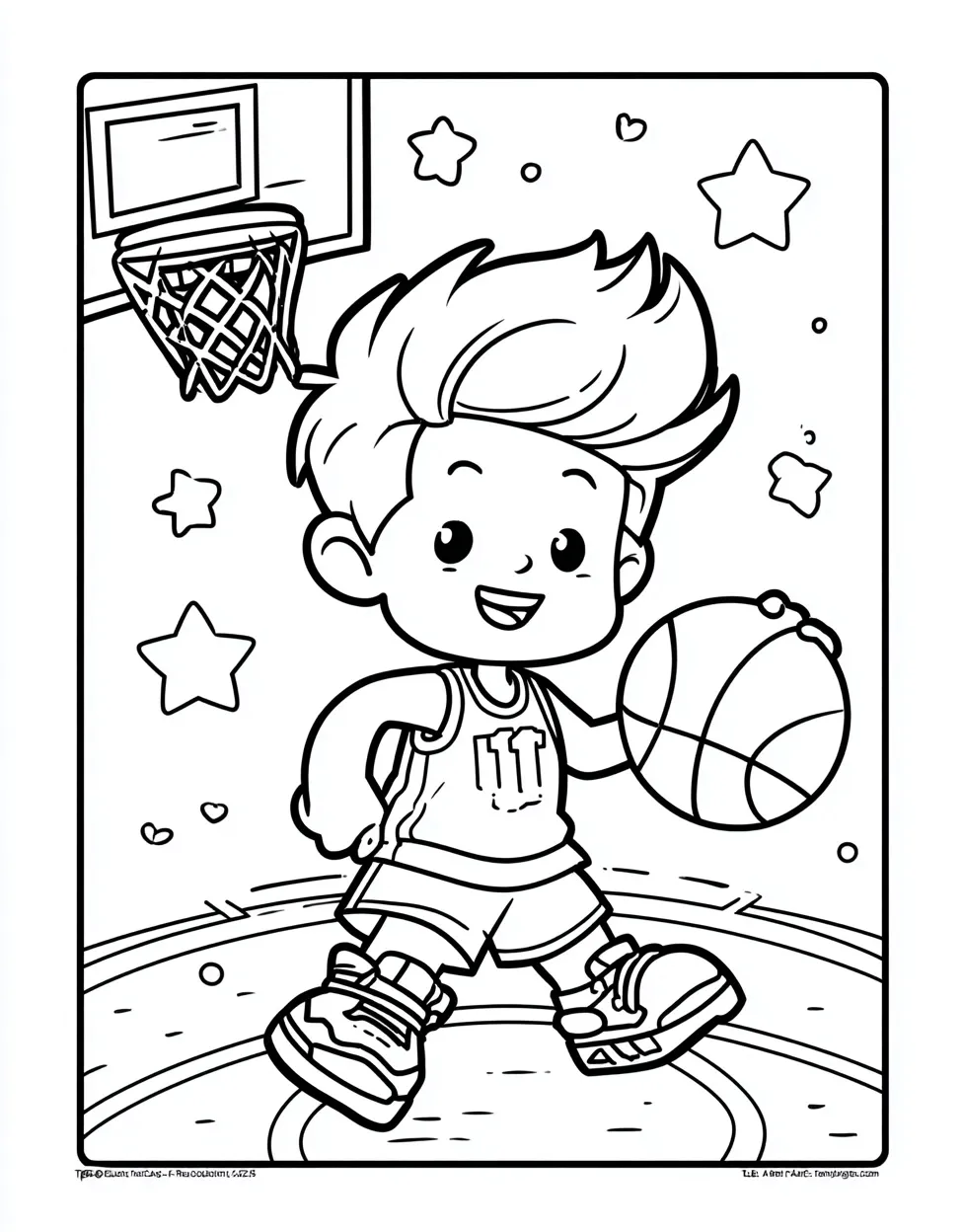 Adventurous Cool NBA Coloring Page for Kids - Free Coloring Page ...