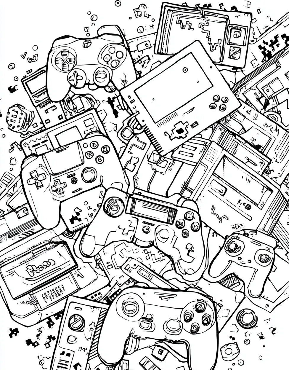 Dynamic Cool Gaming Coloring Pages for Adults - Free Coloring Page ...