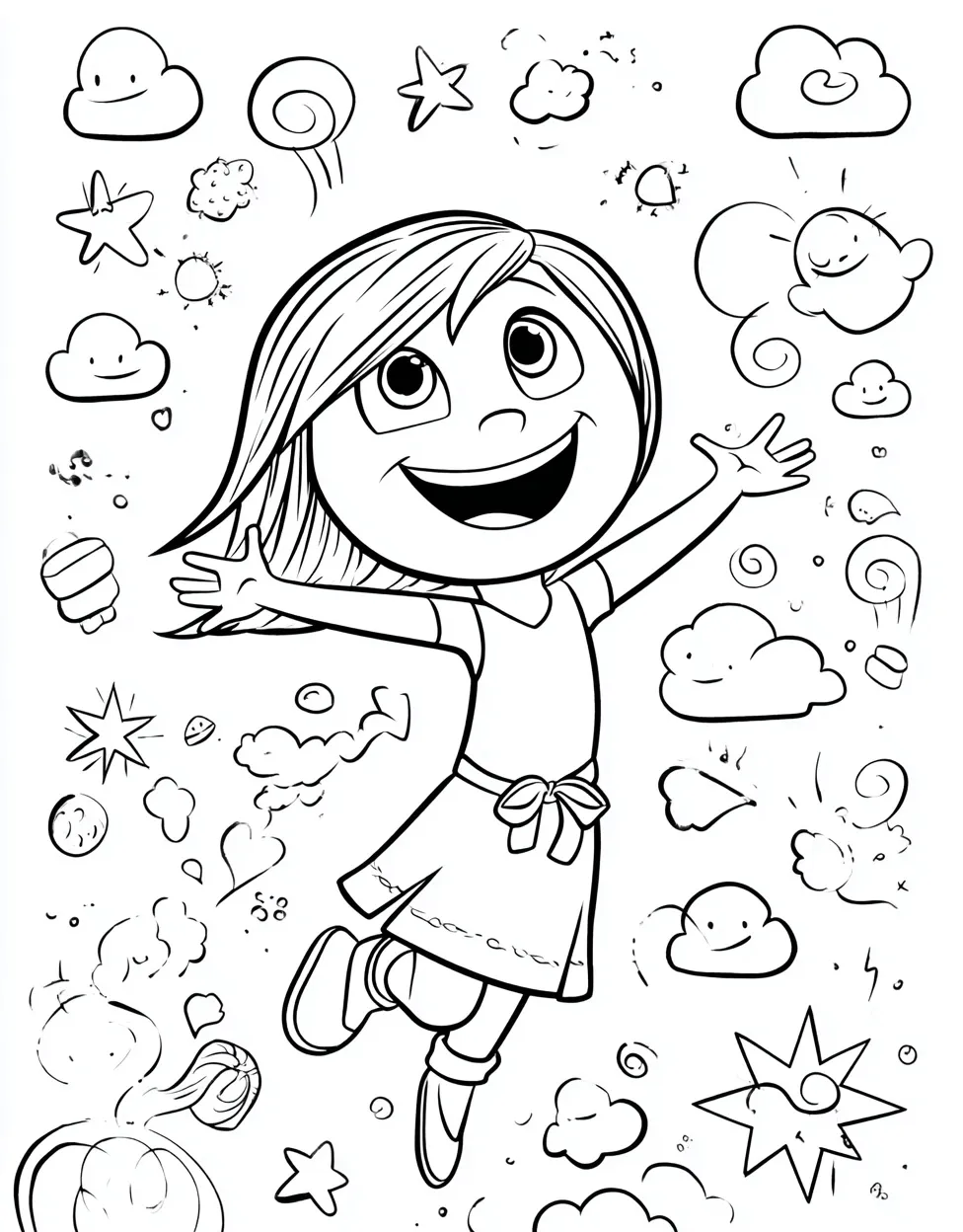 Joy from Inside Out Fun Coloring Page for Children - Free Coloring Page ...