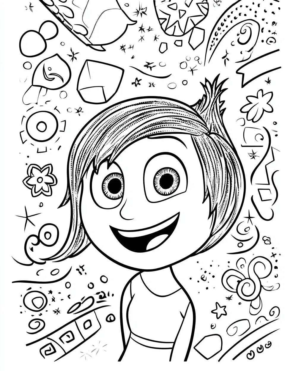 Joy from Inside Out Coloring Page - Medium Difficulty Fun - Free ...
