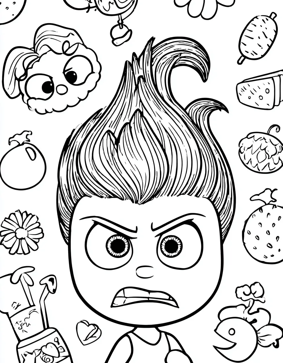 Expressive Disgust Inside Out Coloring Page for Kids - Free Coloring ...