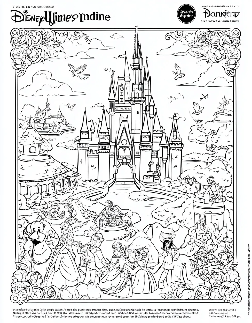 Magical Disney Adventure Coloring Pages for Adults - Free Coloring Page ...