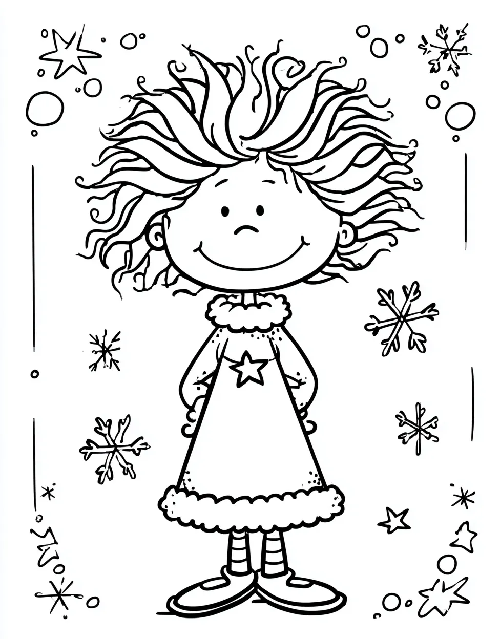 Easy Cindy Lou Who Grinch Coloring Pages for Children - Free Coloring ...