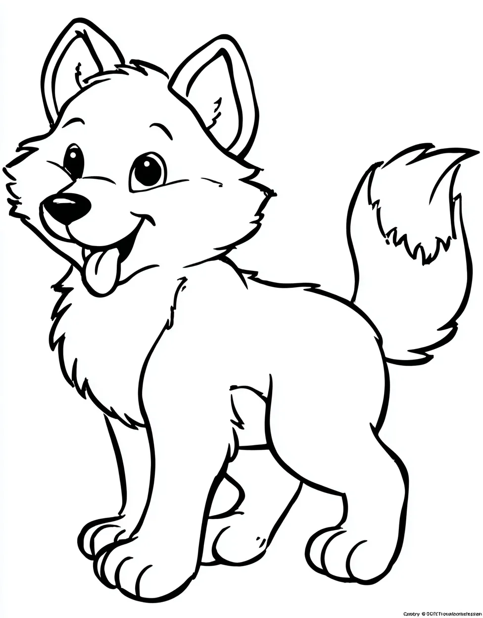 Adorable Gray Wolf Coloring Page for Little Artists - Free Coloring ...