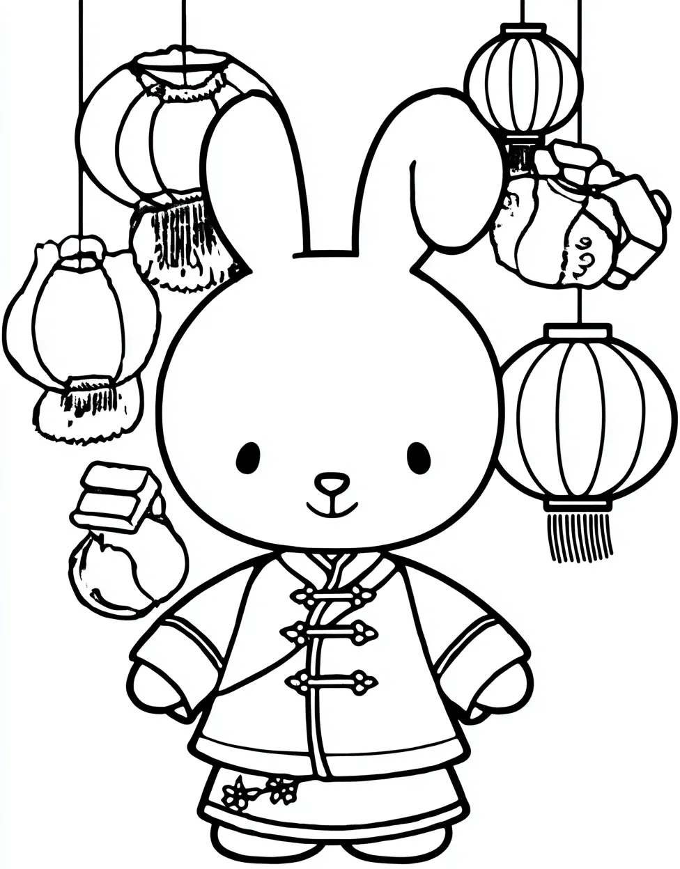Fun Chinese New Year Rabbit Coloring Pages for Toddlers - Free Coloring ...