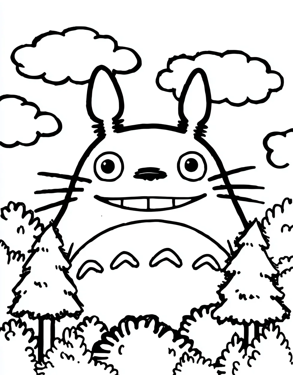 Cute Totoro Coloring Pages For Kids To Enjoy Free Coloring Page