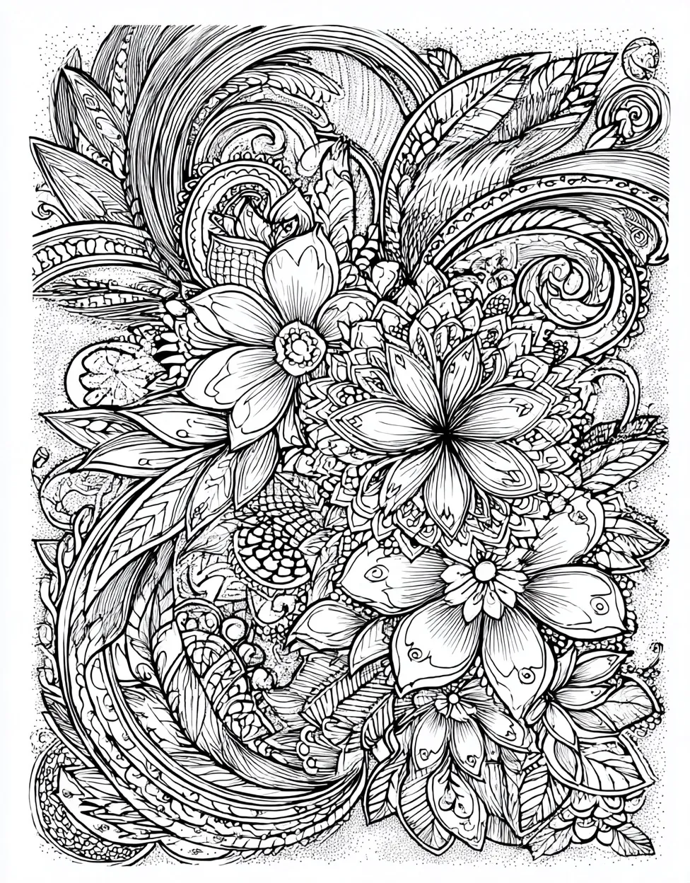 Intricate Unique Coloring Pages for Adult Relaxation - Free Coloring ...