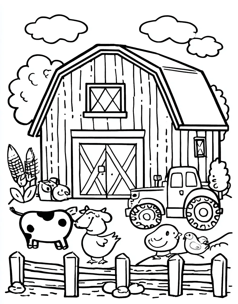 Fun Barn Coloring Book Pages for Kids - Free Coloring Page Download ...