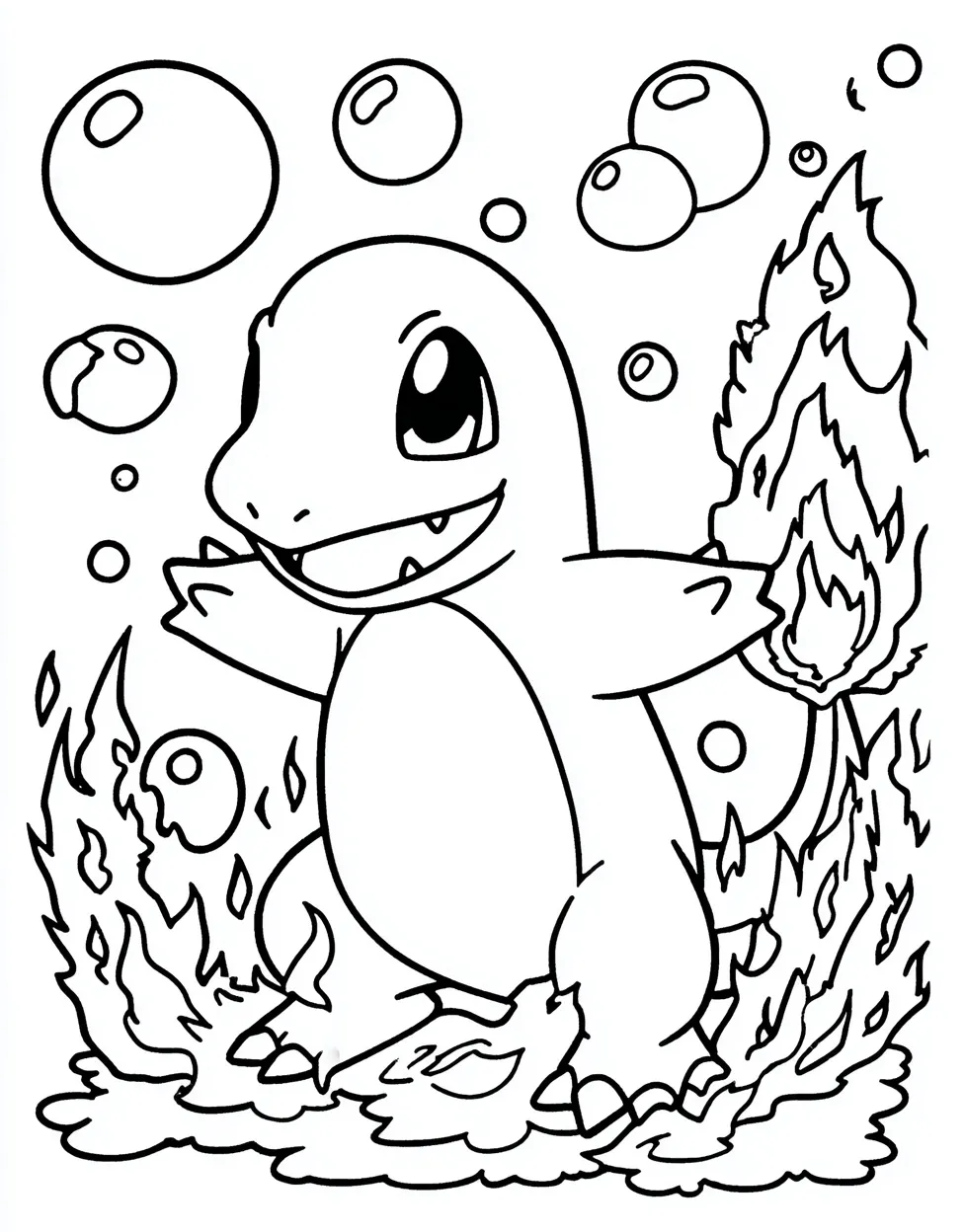 Playful Charmander Coloring Page for Kids - Free Coloring Page Download ...