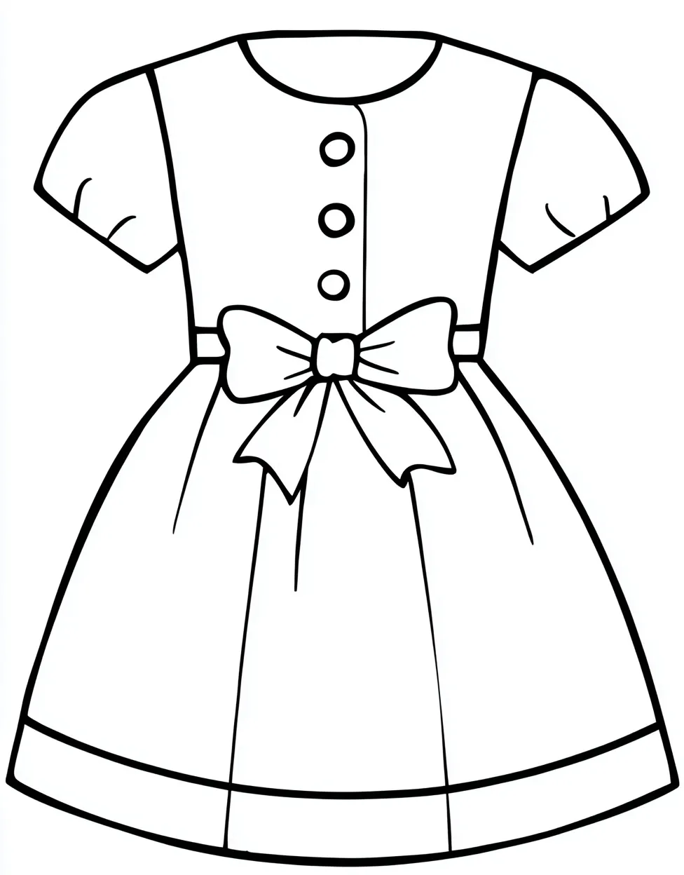 Easy Dress Coloring Page for Toddlers - Free Coloring Page Download ...