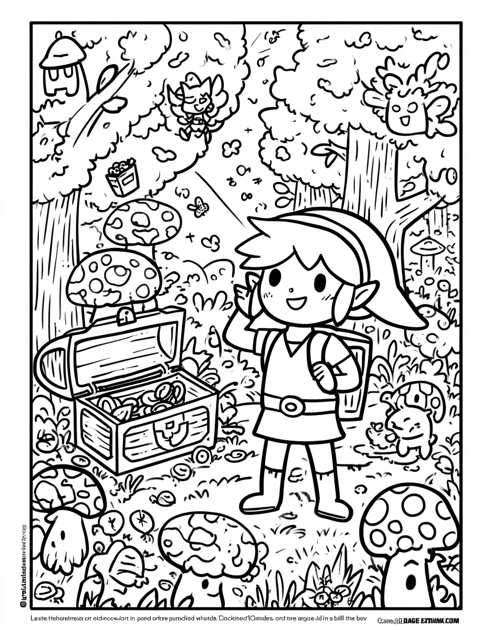 Fun Legend of Zelda Small Coloring Pages for Kids - Free Coloring Page ...