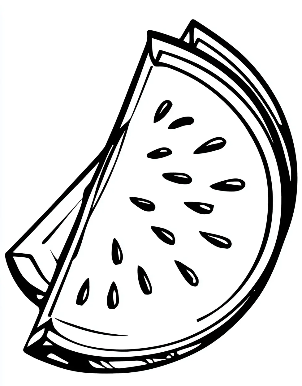 Delightful Slice of Watermelon Coloring Page for Kids - Free Coloring ...