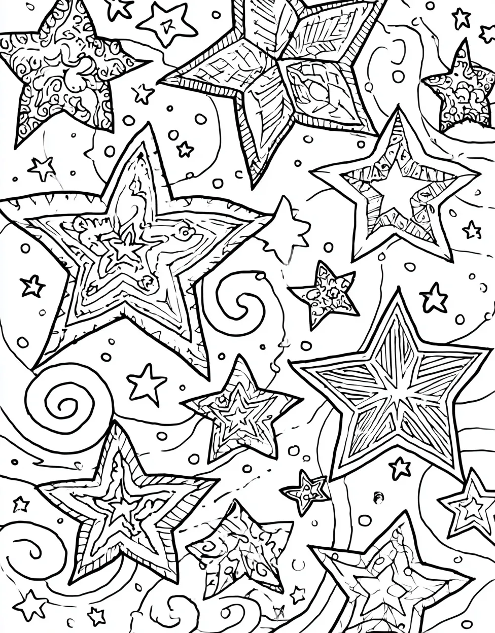 Mesmerizing Stars Colors Off Coloring Pages for Adults - Free Coloring ...