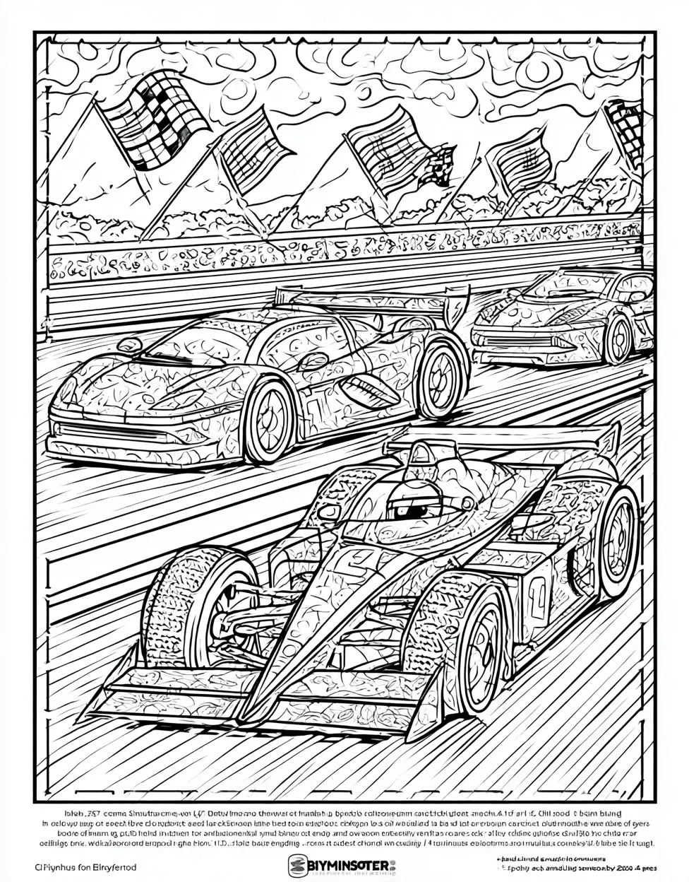 Intricate Race Car Coloring Pages for Adults to Print - Free Coloring ...