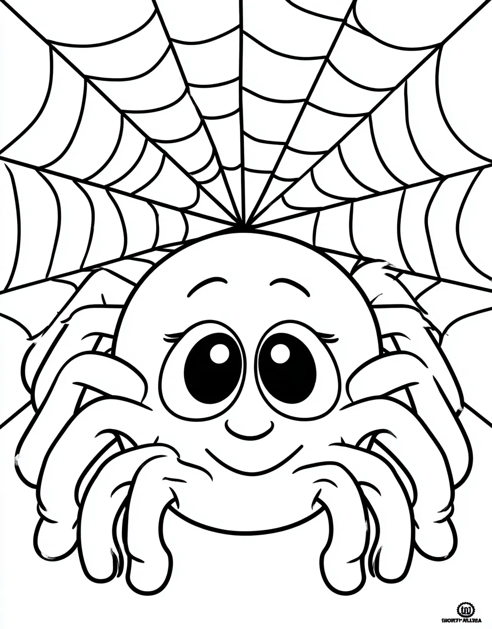 Sweet Halloween Spider Coloring Page for Kids - Free Coloring Page ...