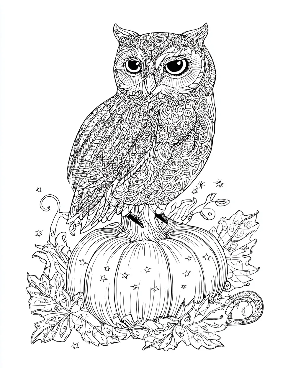 Challenging Halloween Owl Coloring Page with Mandalas - Free Coloring ...